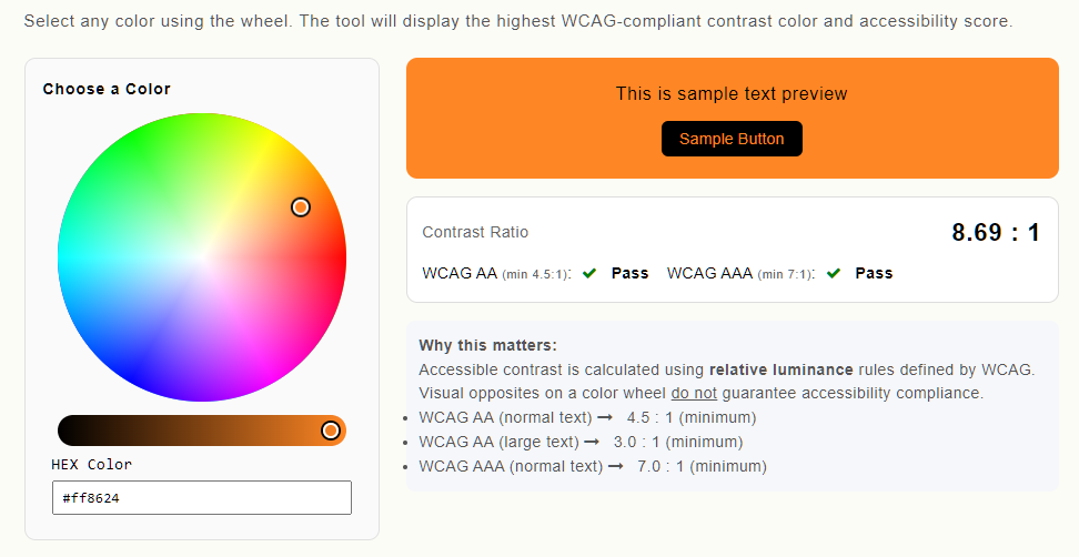 ADA Color Contrast Checker & Theme Palette Generator | WCAG Standards