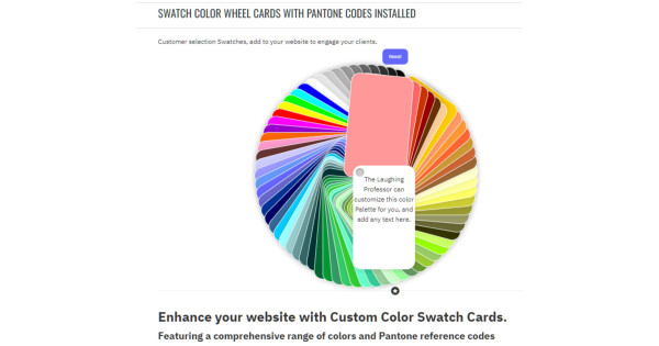 Swatch Color Wheel Cards with Pantone, RGB Codes
