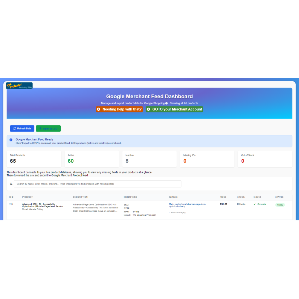 Google Merchant Feed Dashboard - Get Your Products on Google Shopping