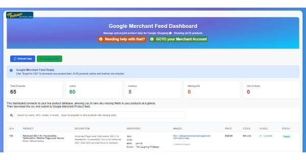 Google Merchant Feed Dashboard - Get Your Products on Google Shopping